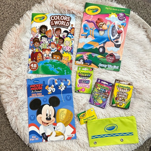 Crayola | Toys | Mega Coloring Bundle Set Of 3 Coloring Books3 Crayons ...